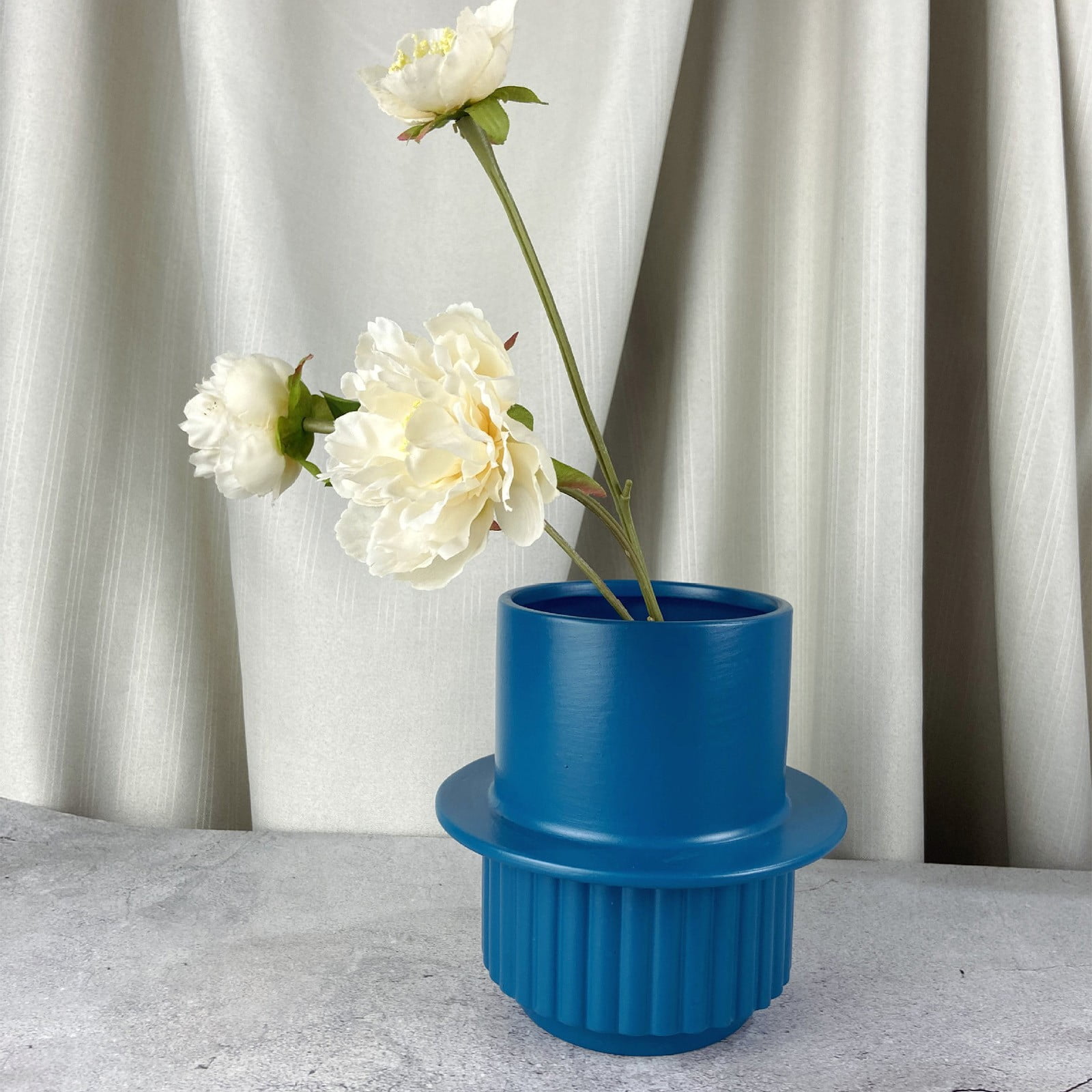 HAJAGP 6.6inch Ceramic Vase, Creative striped Shape Pottery Pot ...