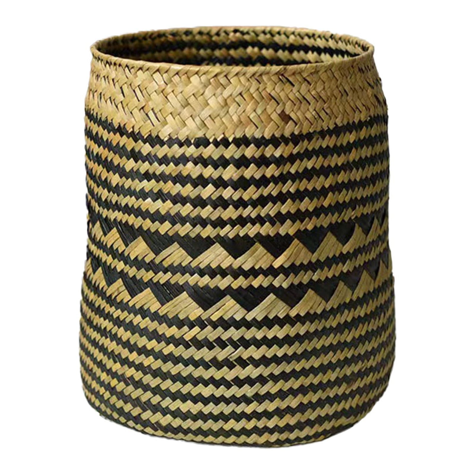 HAJAGP 9.84 in Natural Seaweed Weave Basket with Reinforced Handles ...