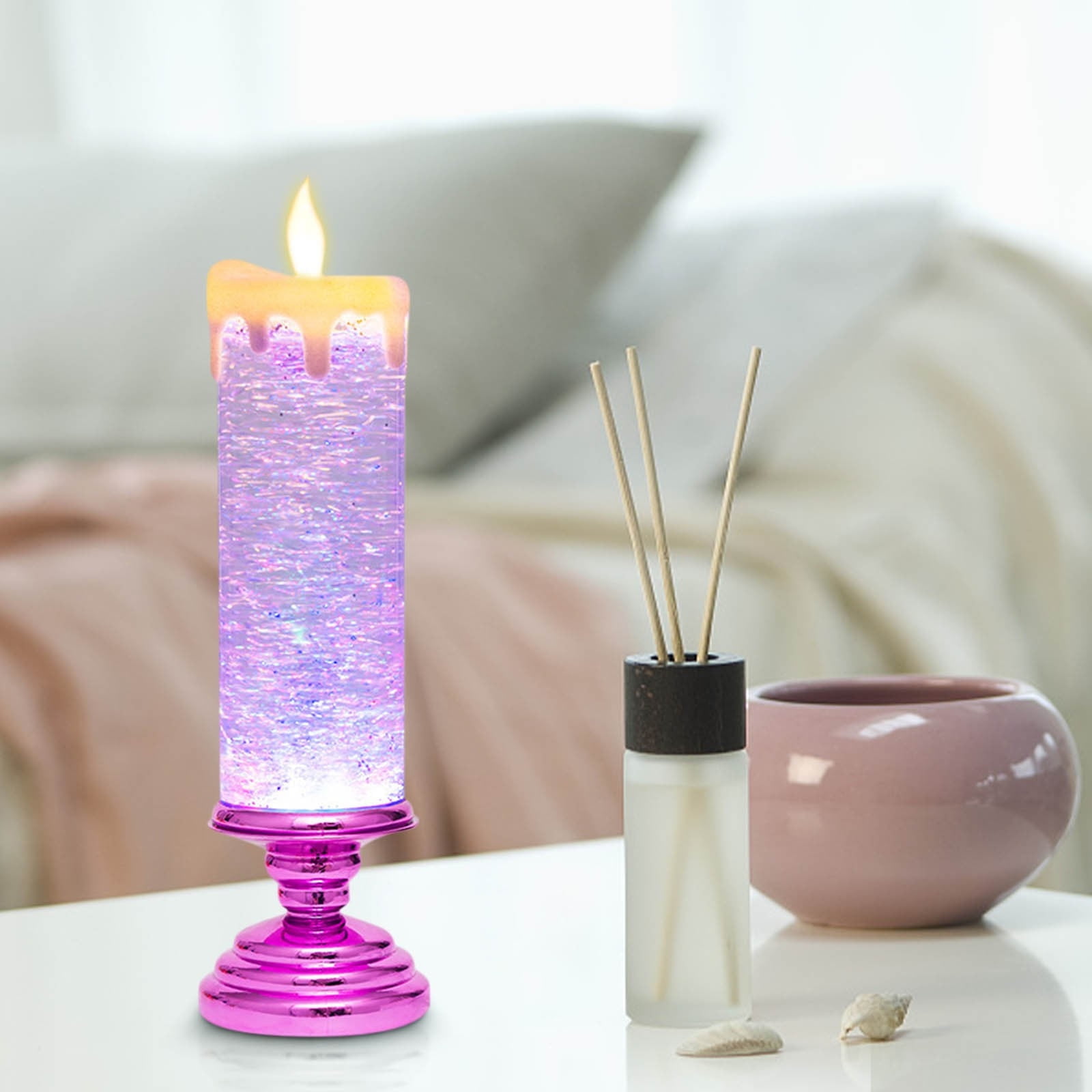 HAJAGP LED candle,Christmas Colorful Crystal Candle Decor, LED Battery ...