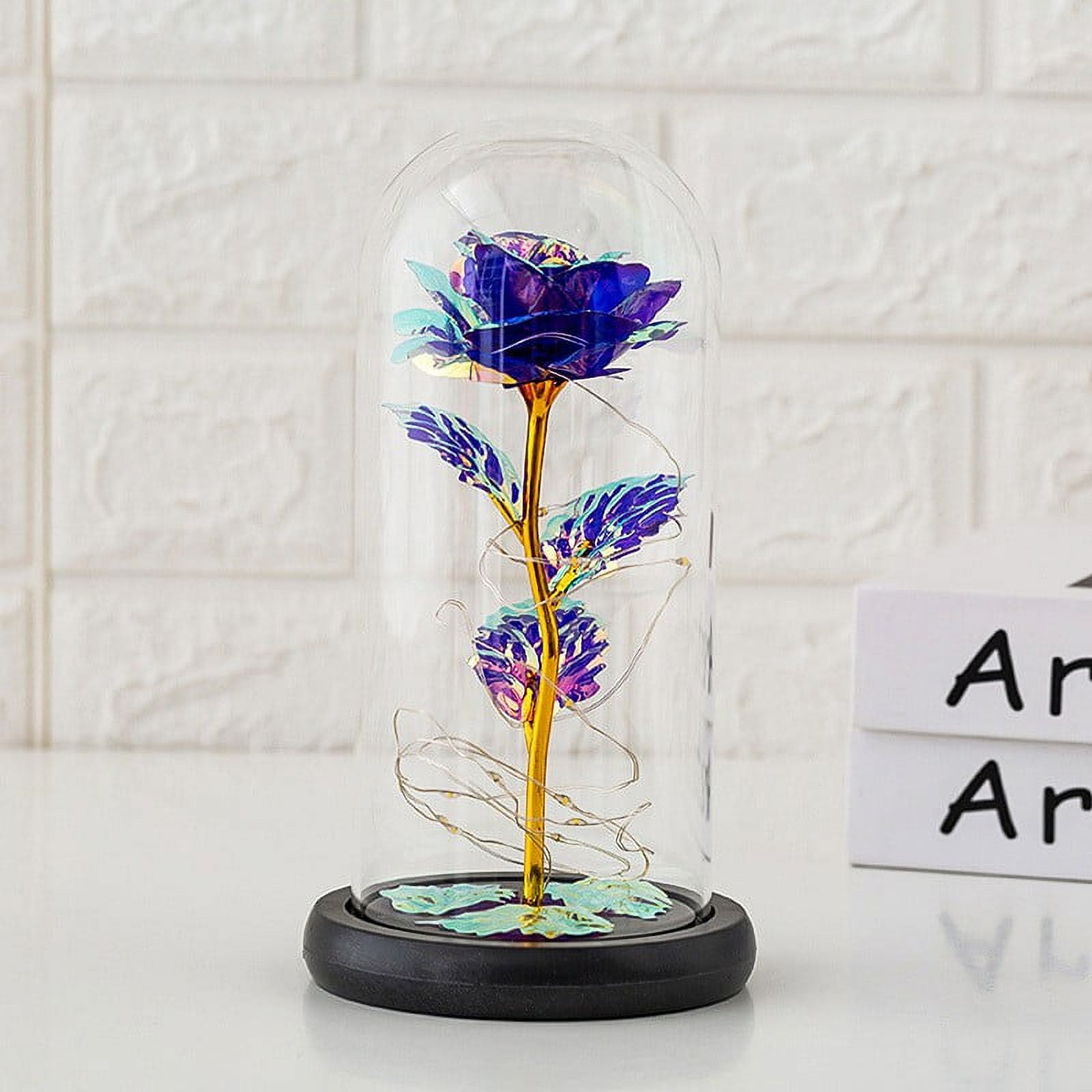 HAJAGP Simulation Rose,Rose Gifts for Women,Glass Rose Eternal Crystal ...