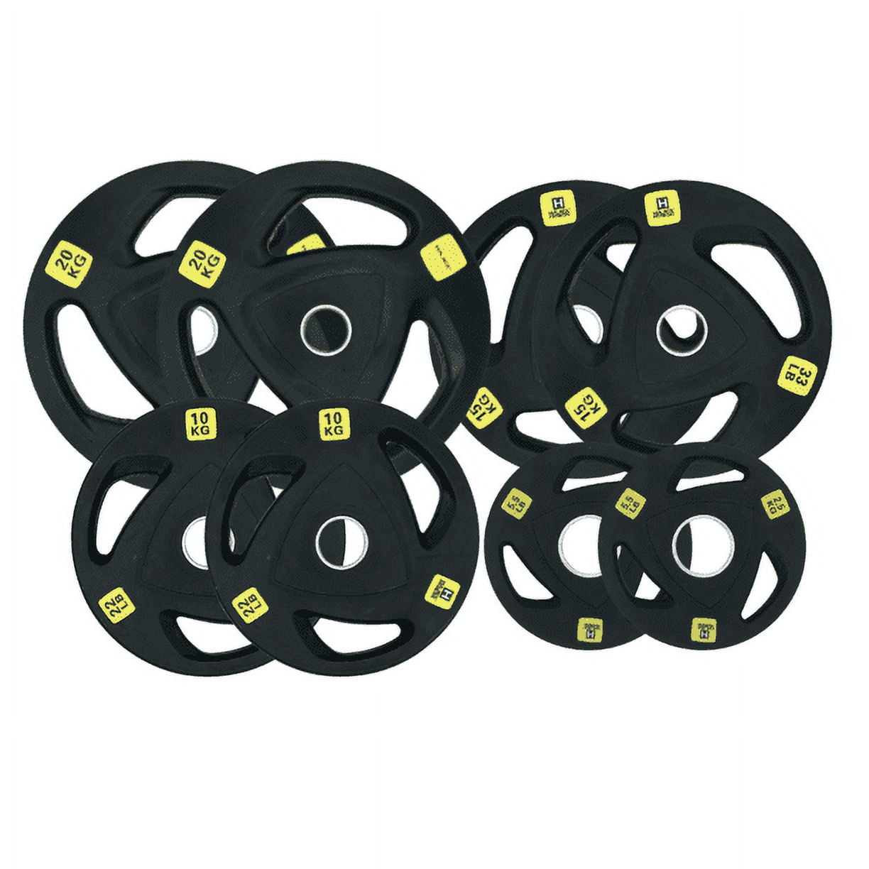 HAJEX 2" Rubber Bumper Weight Plates 209Lb, Set - Walmart.com