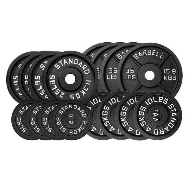 HAJEX Cast Iron Olympic Weight Plate (2-inch), 300Lb Set - Walmart.com