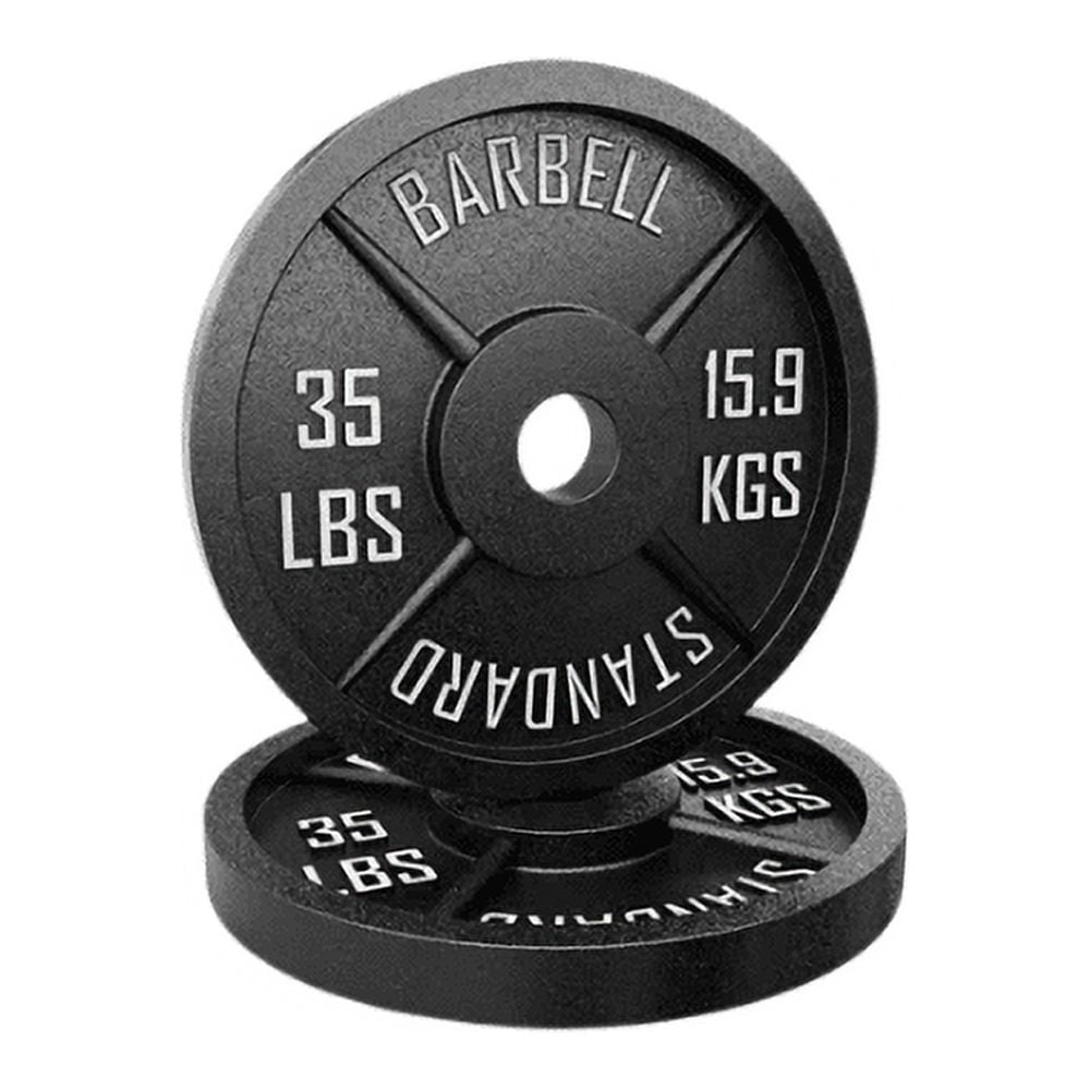 HAJEX Cast Iron Olympic Weight Plate (2-inch) - 35LB x 2, Pair ...