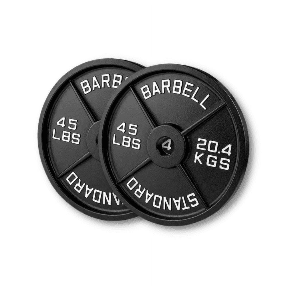 HAJEX Cast Iron Olympic Weight Plate (2-inch) - 45LB x 2, Pair ...