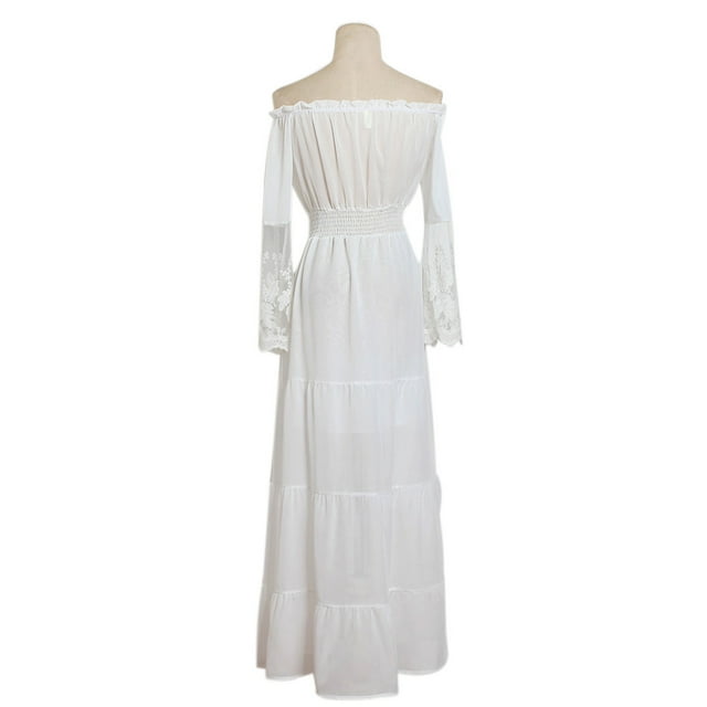 Hajgjp Plus Size Summer Dresses Women Strapless Beach Summer Long Dress