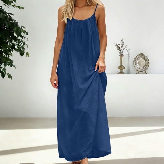 HAJWOH Backless Cami Dress,Womens Summer Casual Sleeveless Backless ...