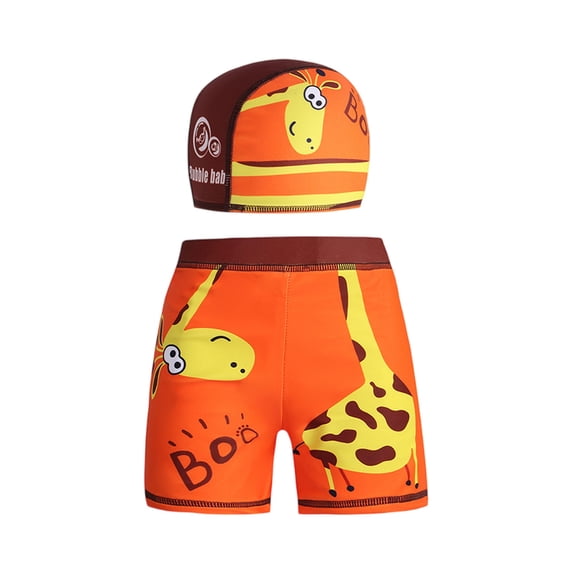 HAJWOH Boys Swimsuit UPF 50+ Guard Set Dinosaur Print Shorts+Hat ...