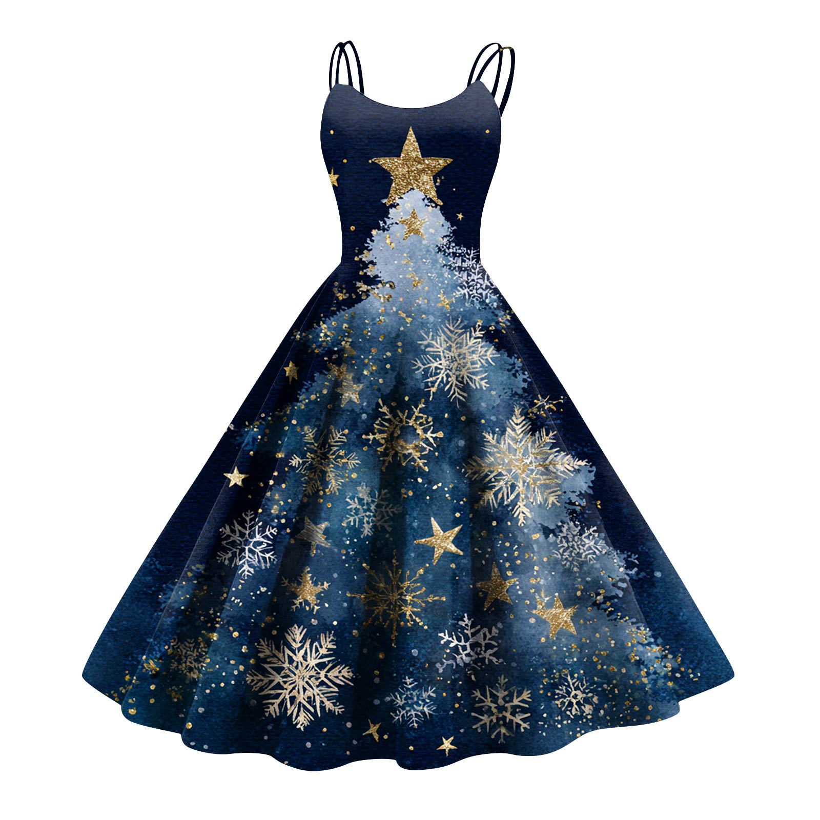 HAJWOH Christmas Dresses for Women Holiday Christmas Tree Graphics ...