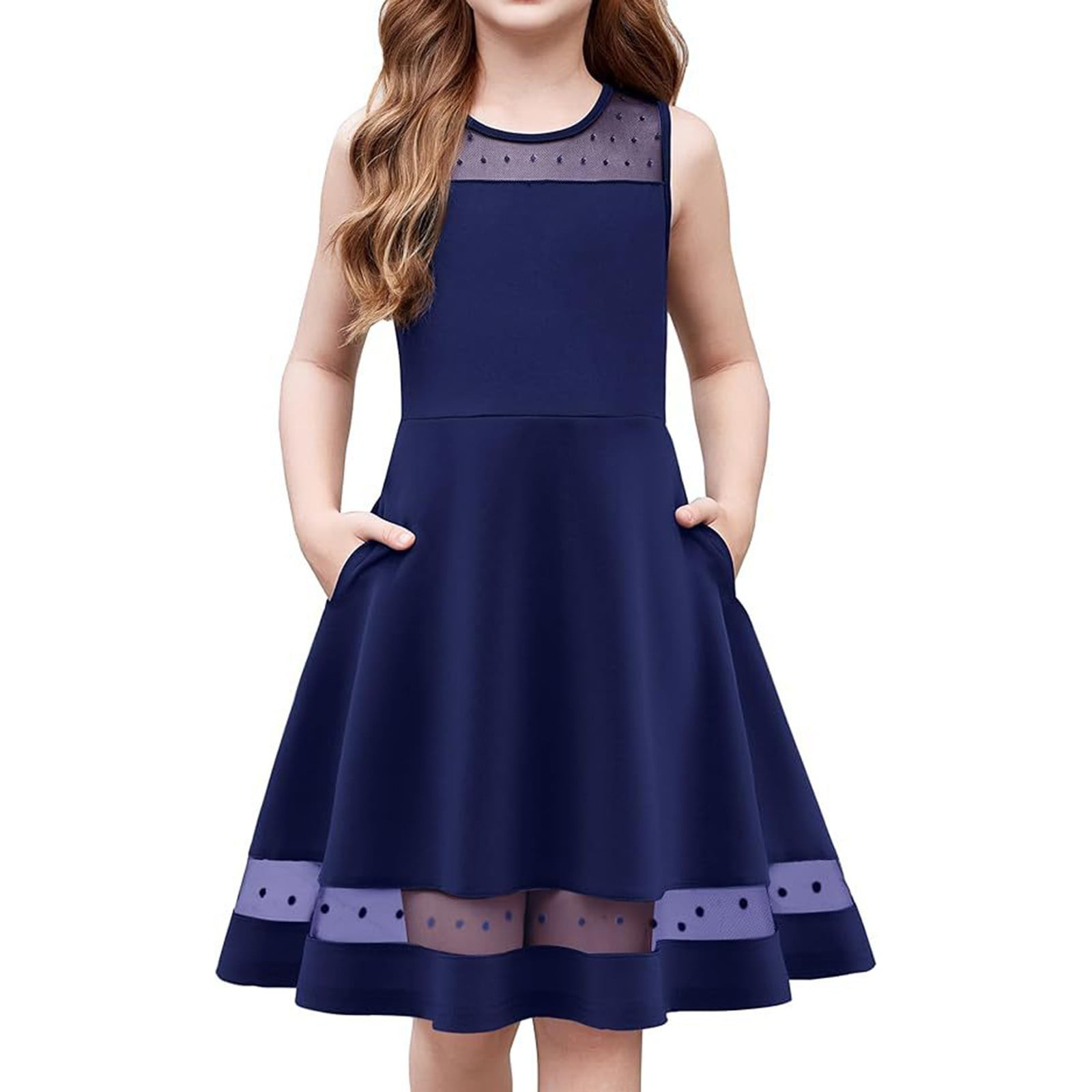 HAJWOH Dresses for Kids Girls Fancy Petite Midi Dresses 2025 Flowy Tutu ...