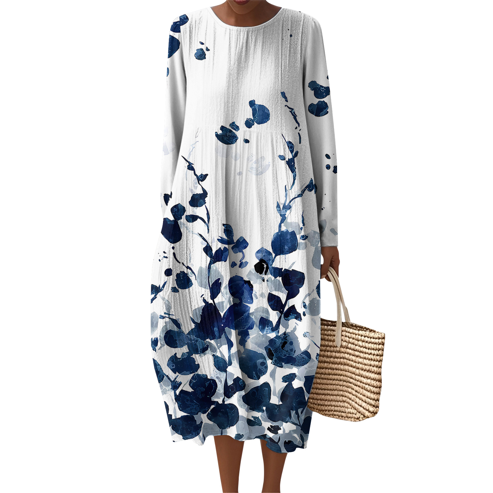 HAJWOH Fall Winter Dresses for Women 2025 Trendy Long Sleeve Midi ...