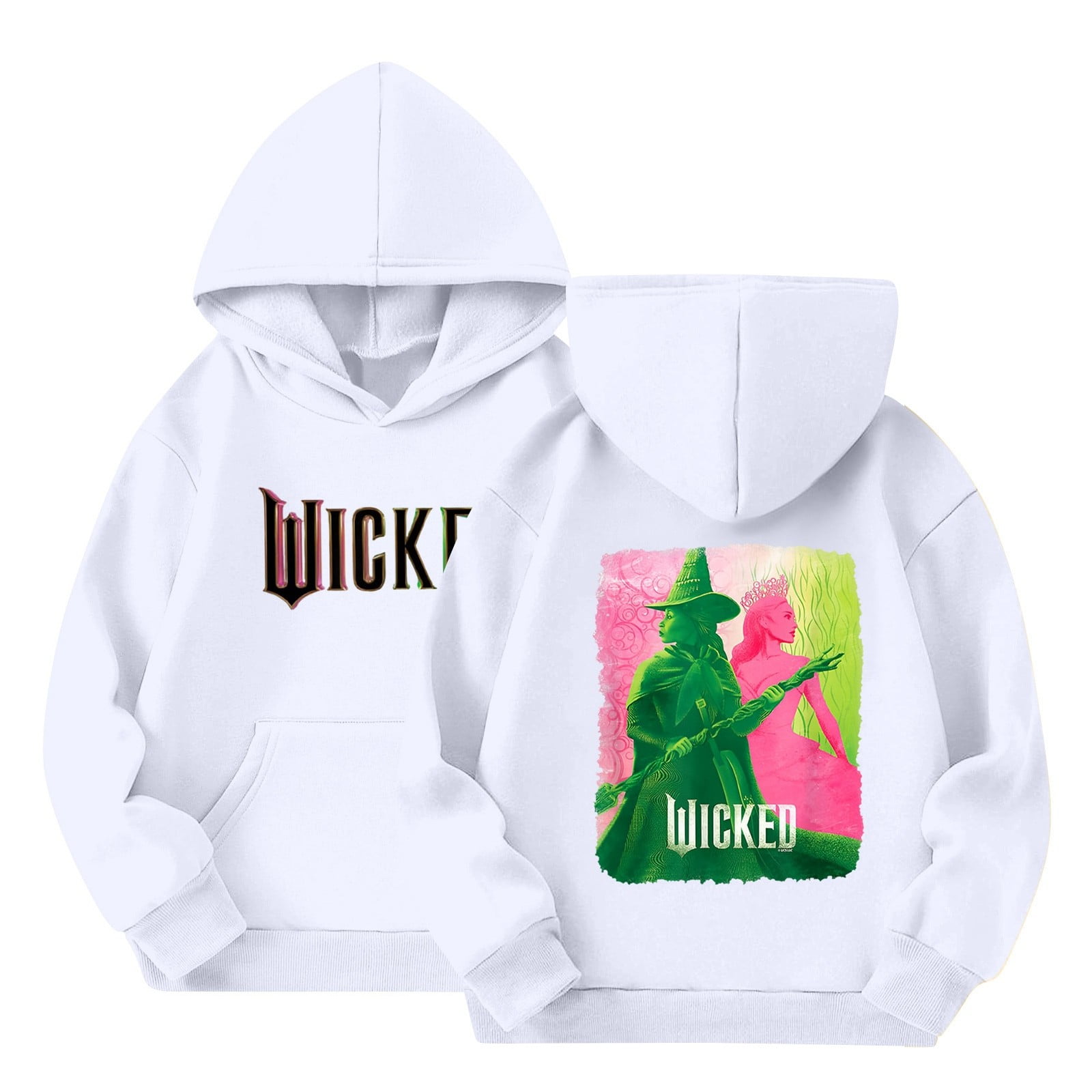 HAJWOH Girls Wicked Hoodie Casual Long Sleeve Wicked Sweatshirt Pink Goes Good with Green Wicked ...