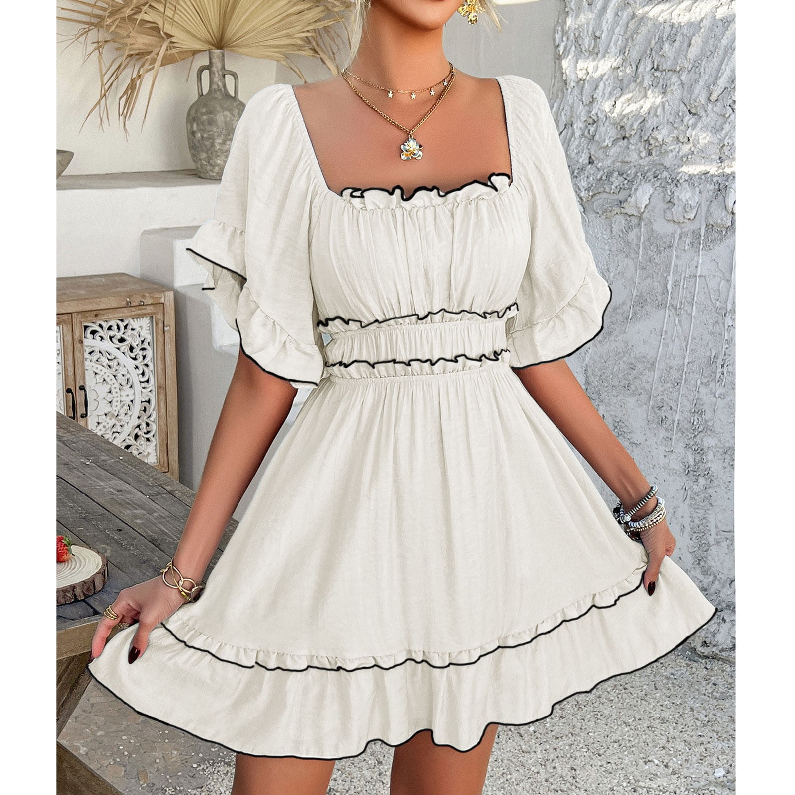 HAJWOH Graduation Dress for Women for College Elegant White Grad ...