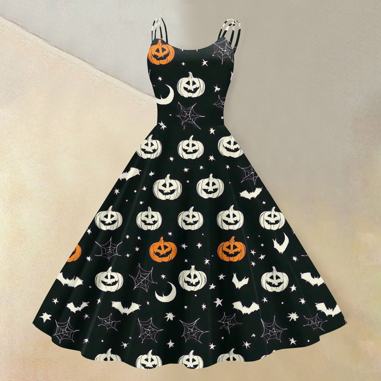 HAJWOH Halloween Dress for Women Hocus Pocus Pumpkin Bat Ghost Spider ...