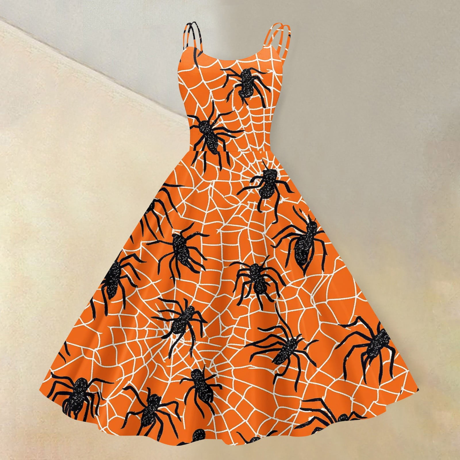 HAJWOH Halloween Dress for Women Horror Pumpkin Bat Ghost Spider Witch ...