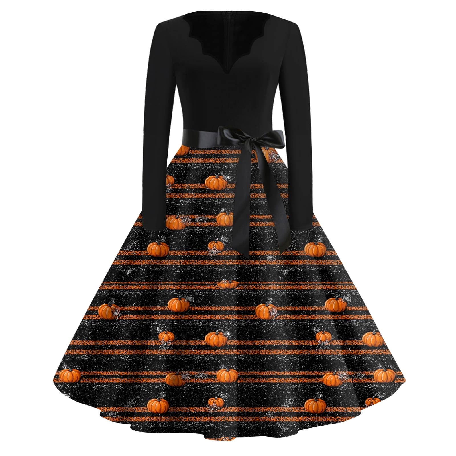 HAJWOH Halloween Dress for Women Spooky Pumpkin Bat Spider Blood Print ...