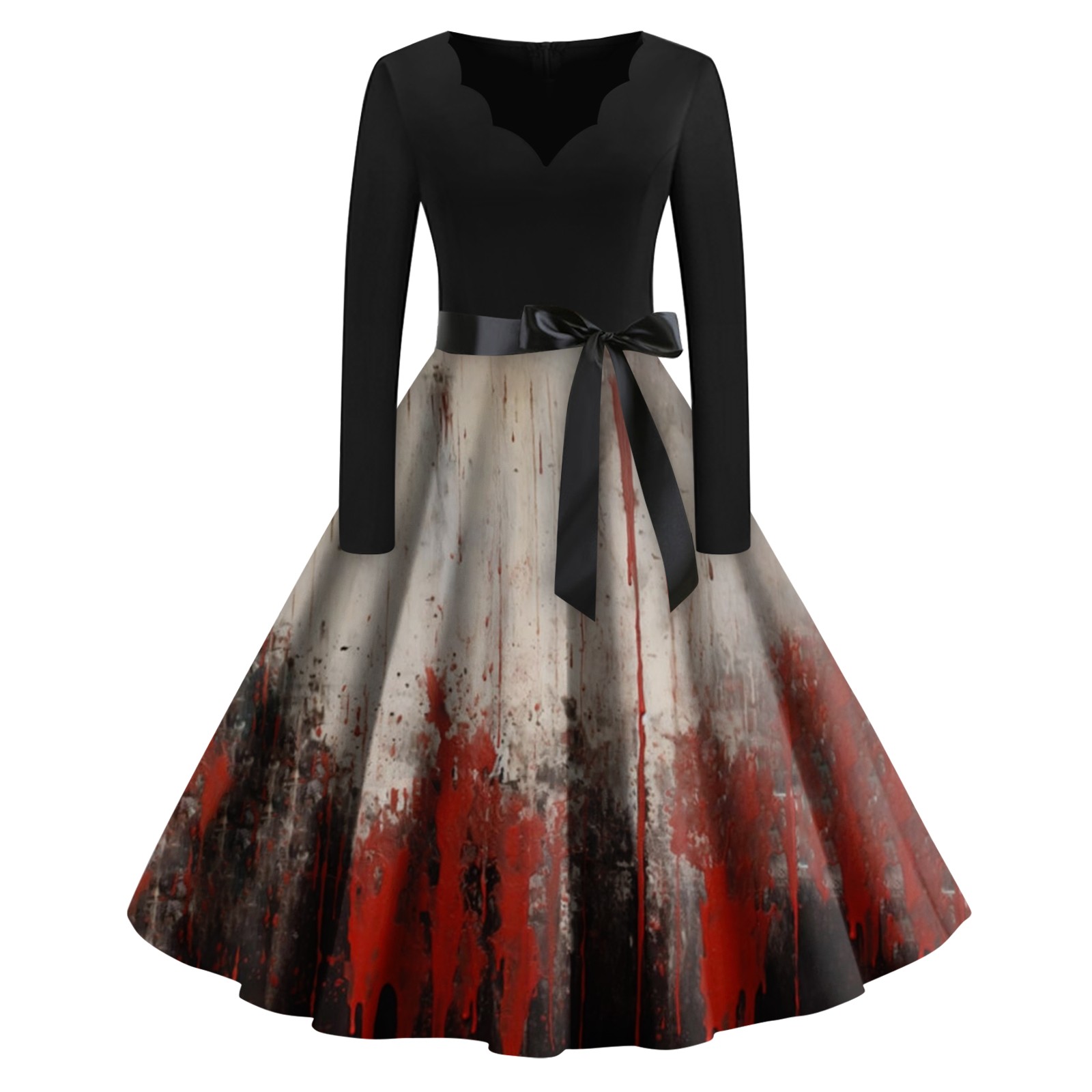 HAJWOH Halloween Dresses for Women Horror Pumpkin Bat Spider Blood ...