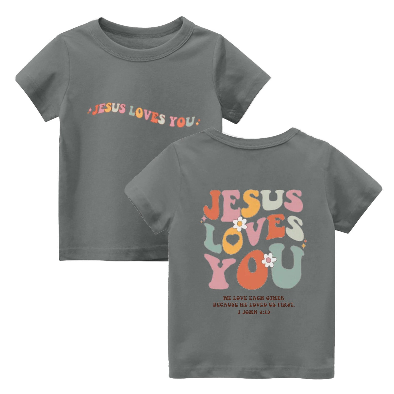 HAJWOH Kids Jesus Shirts Cute Jesus Love You Shirts Short Sleeve Jesus ...
