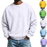 HAJWOH Men's Crewneck Sweatshirt Casual Long Sleeves Warm Basic ...