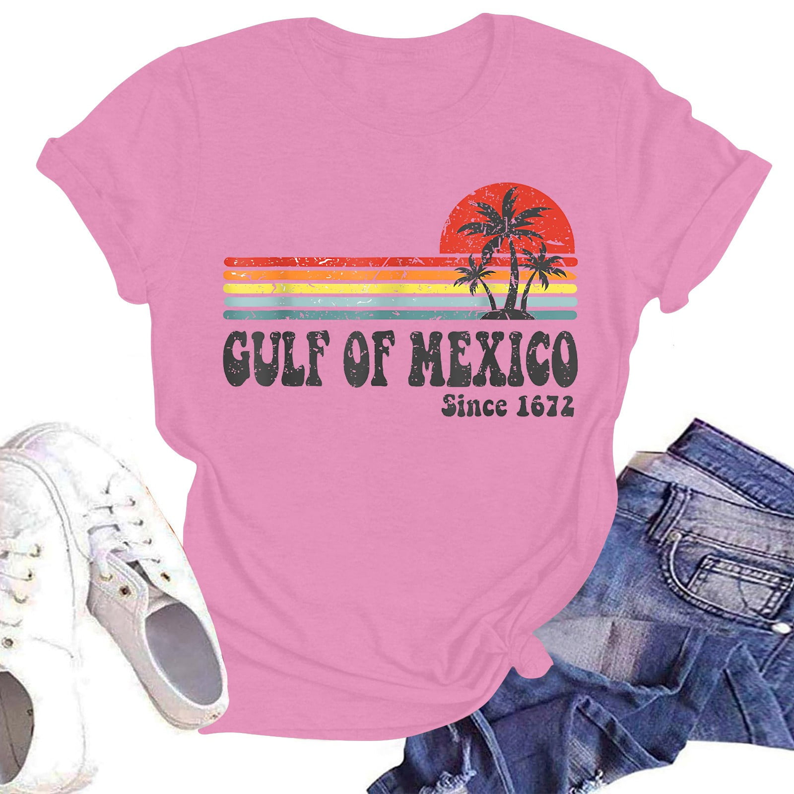 HAJWOH Mens Gulf Of Mexico T Shirt Short Sleeve Gulf Of Mexico Forever ...