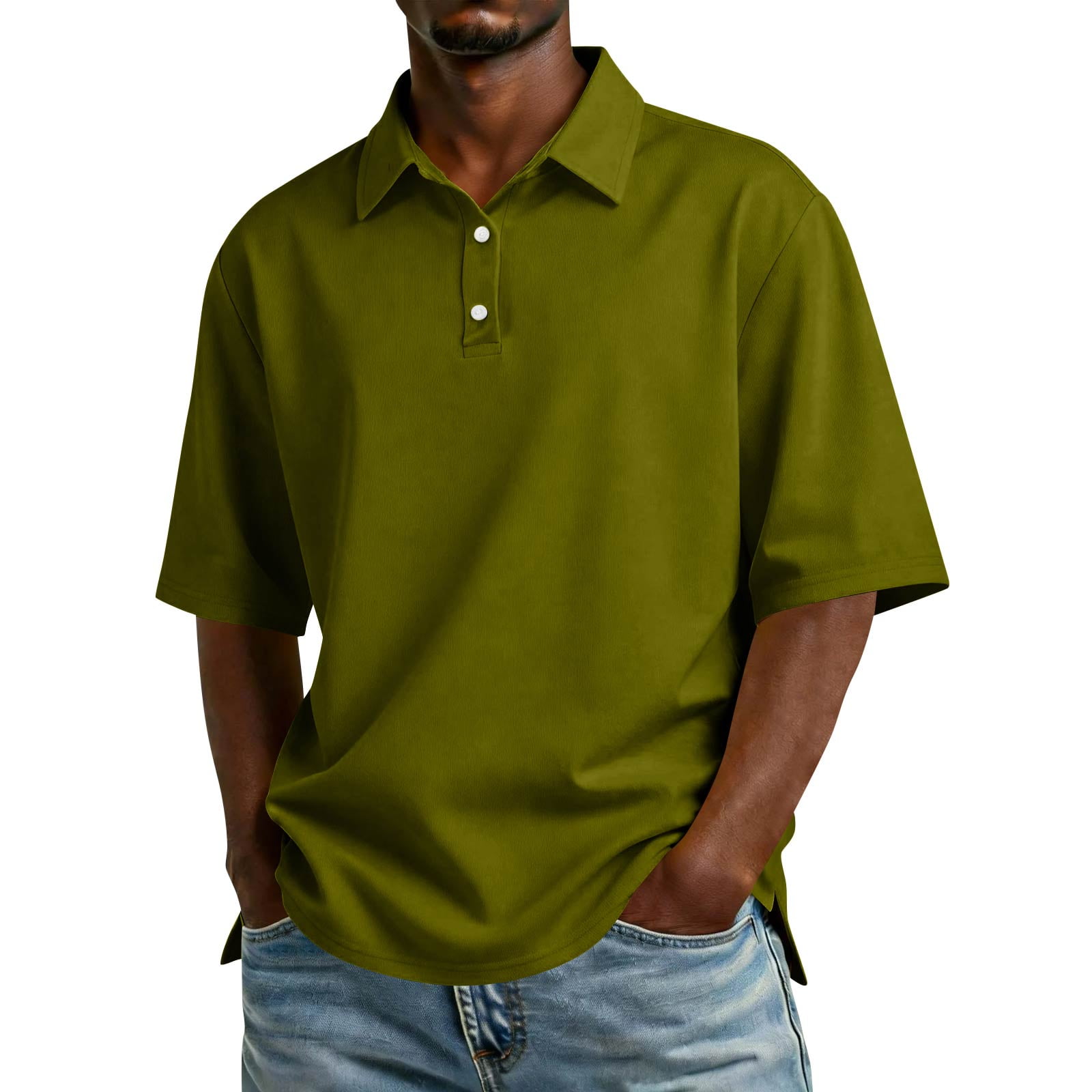 HAJWOH Mens Uniforms Tops for School Short Sleeve Uniforms Dressy ...