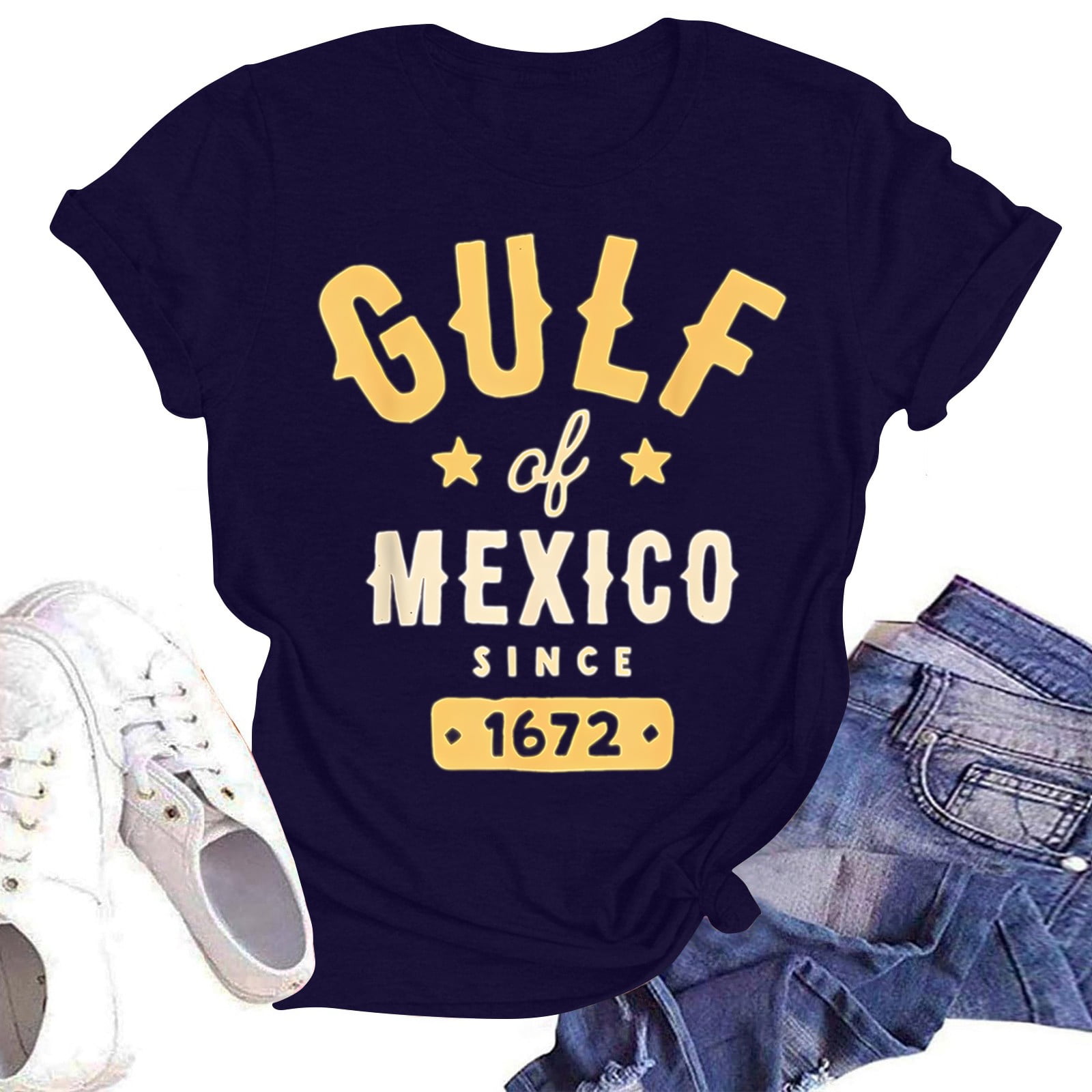HAJWOH Mexico Tshirt for Men Causal Gulf Of Mexico Forever Shirt Short ...