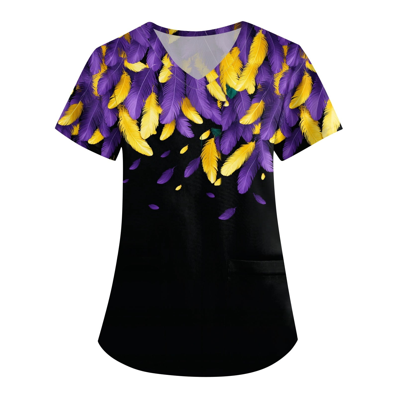 HAJWOH Purple Carnival's Day Scrubs Women Short Sleeve Nursing Uniforms ...