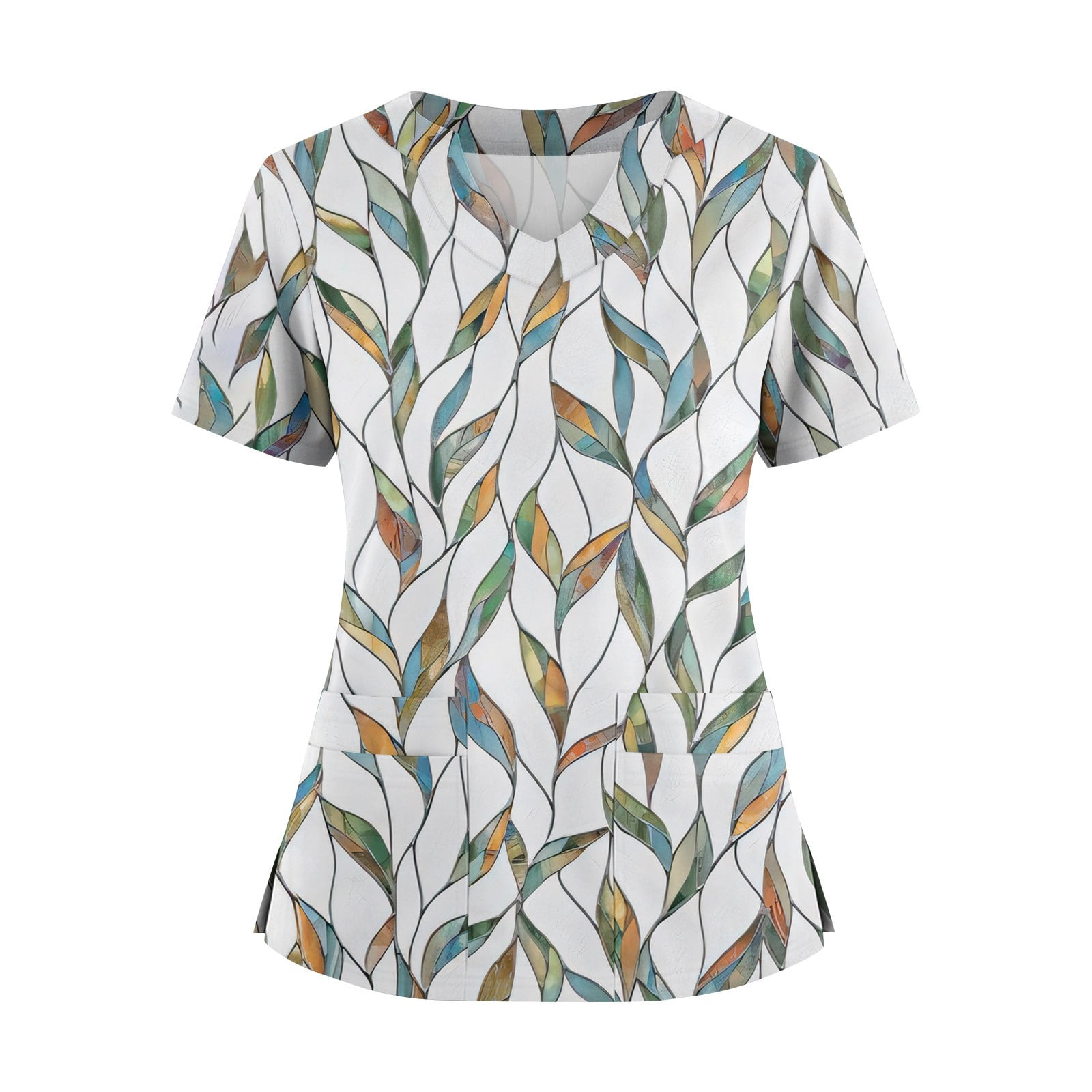 HAJWOH Scrub Tops for Women V-Neck Medical Scrubs Short Sleeve Stretchy ...