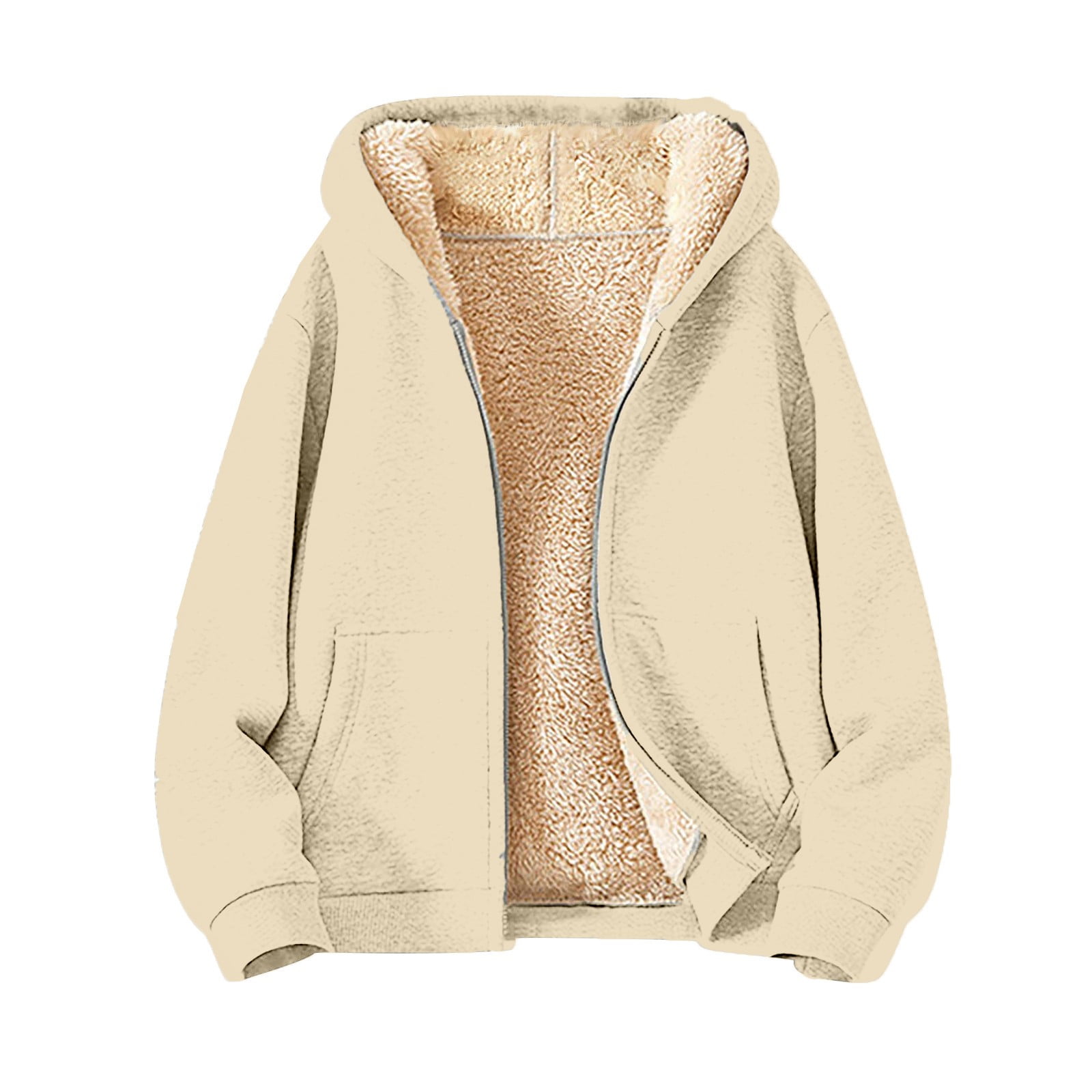 HAJWOH Sherpa Hoodie Men with Zipper Big and Tall Fleece Lined Hooded ...
