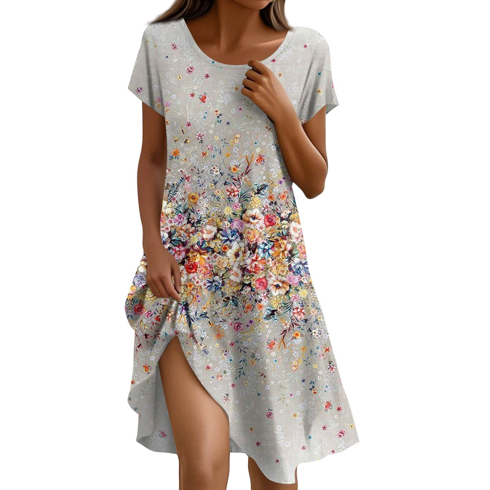 HAJWOH Spring Dresses for Women 2025 Short Sleeve Boho Sundresses ...
