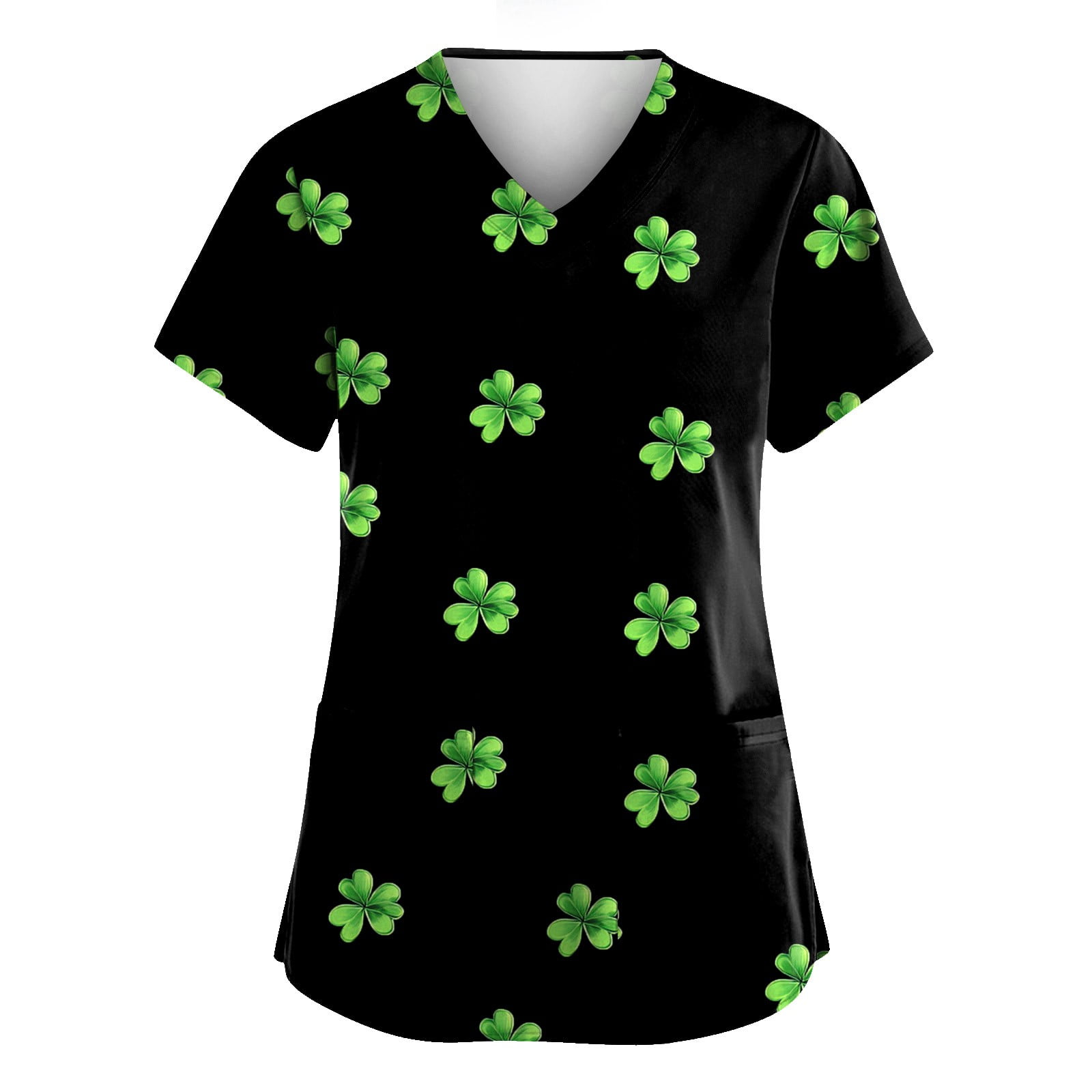 HAJWOH St. Patrick's Day Scrubs Women M Short Sleeve Nursing Uniforms ...