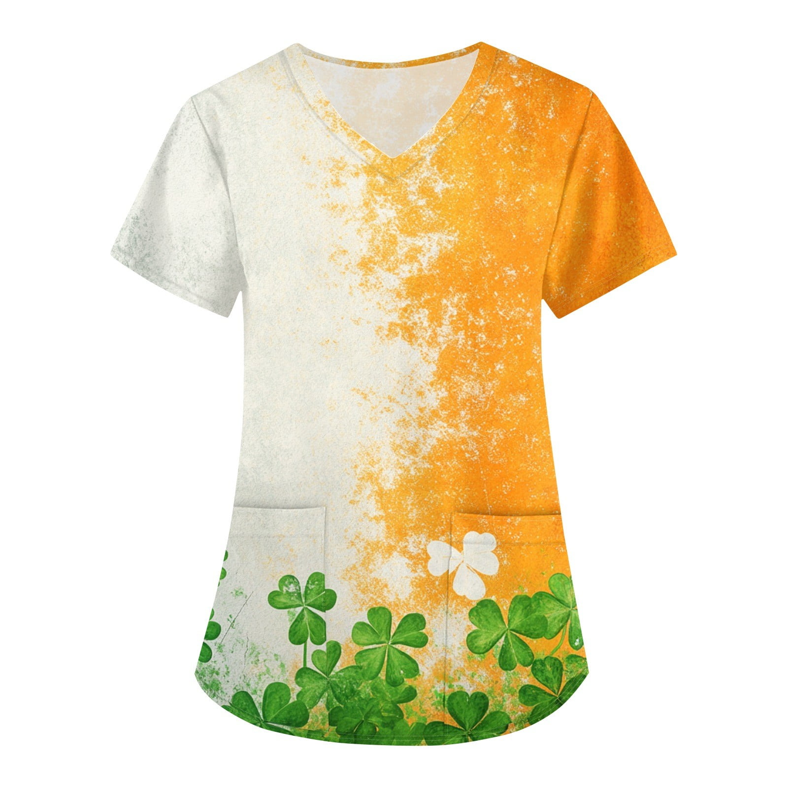 HAJWOH St. Patrick's Day Scrubs Women S Short Sleeve Nursing Uniforms ...