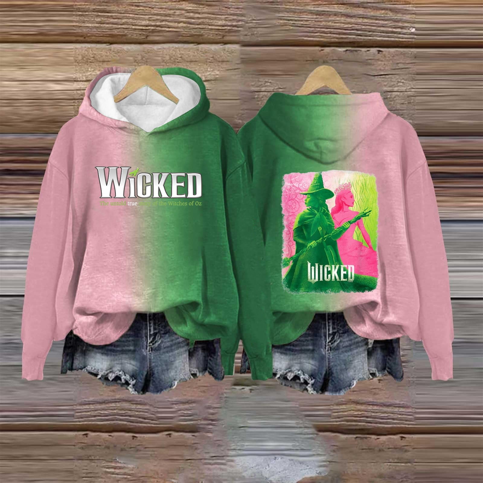 HAJWOH Wicked Hoodie Pink Plus Size Wicked Sweatshirts for Women Long ...