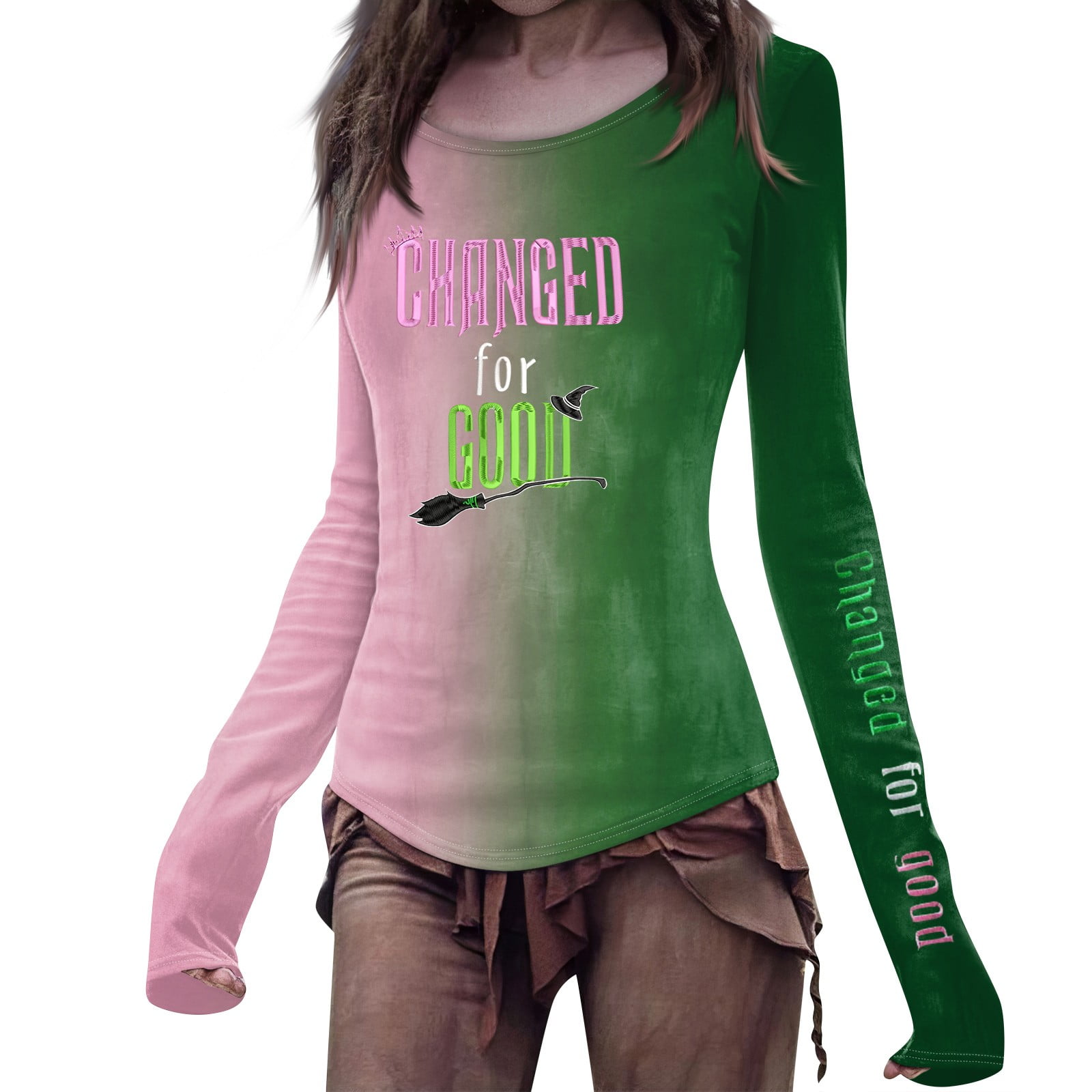 HAJWOH Wicked Shirts for Women Long Sleeves Slim Fitted Wicked Shirt ...