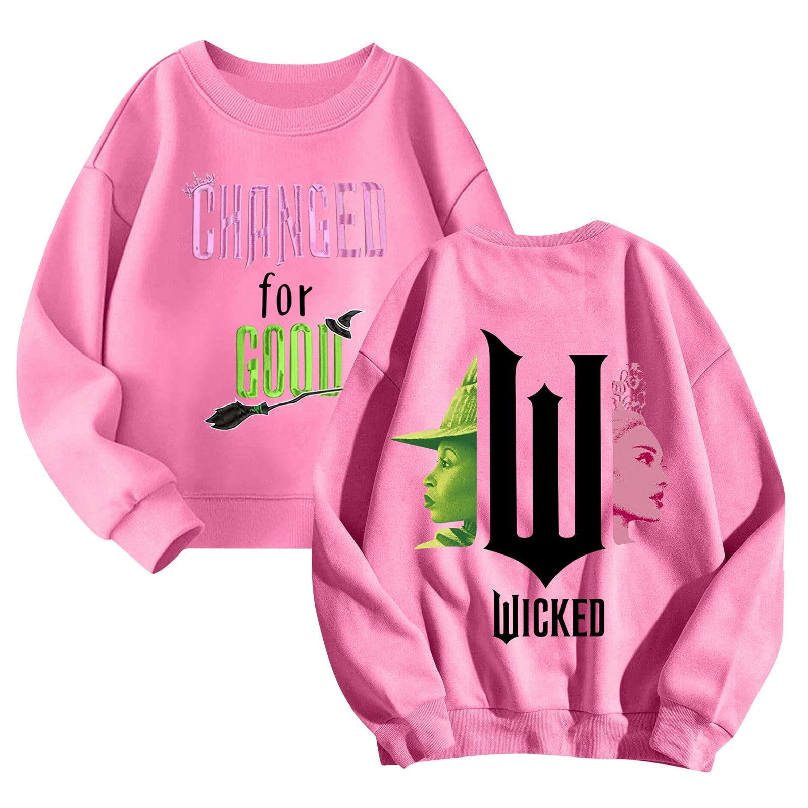 HAJWOH Wicked Sweatshirt Kids Casual Long Sleeve Wicked Sweater Pink ...