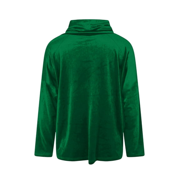 HAJWOH Women's Velvet Tops Ruched Cowl Neck Long Sleeve Fall Dressy ...