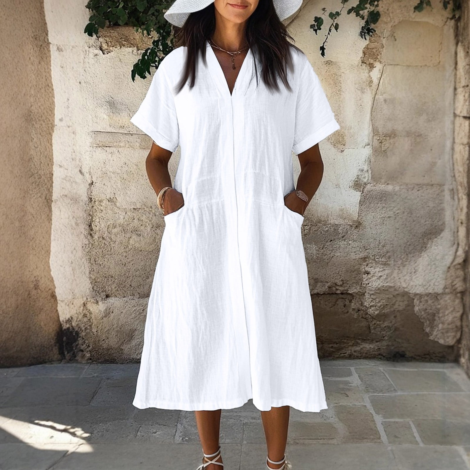 HAJWOH Womens Graduation Dress for College Elegant White Grad Dress ...