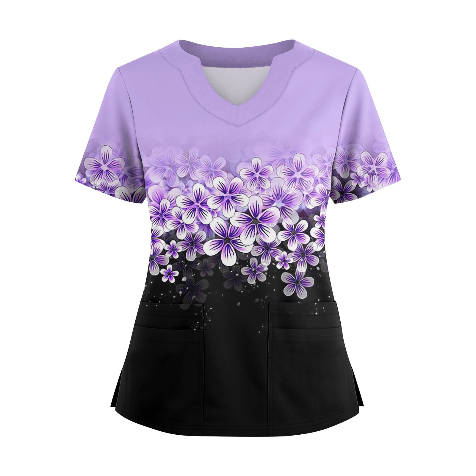 HAJWOH Womens Scrub Tops V Neck Medical Scrubs Short Sleeve Stretch ...