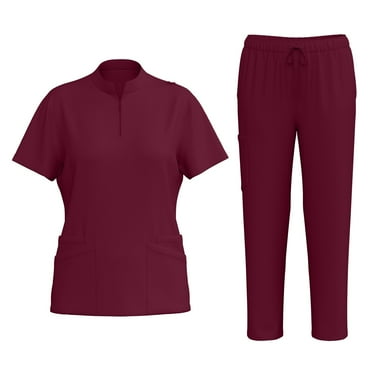Brnmxoke Scrubs for Women Set - Stretch V-Neck Scrub Top & Jogger Pant ...