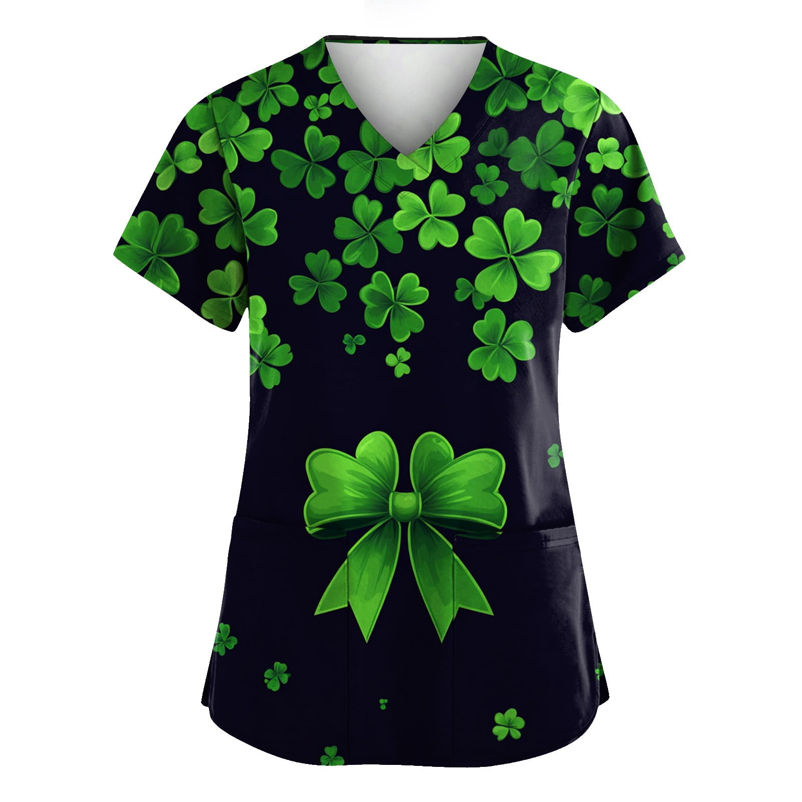 HAJWOH Womens St. Patrick's Day Scrubs L Short Sleeve Nurse Uniforms ...