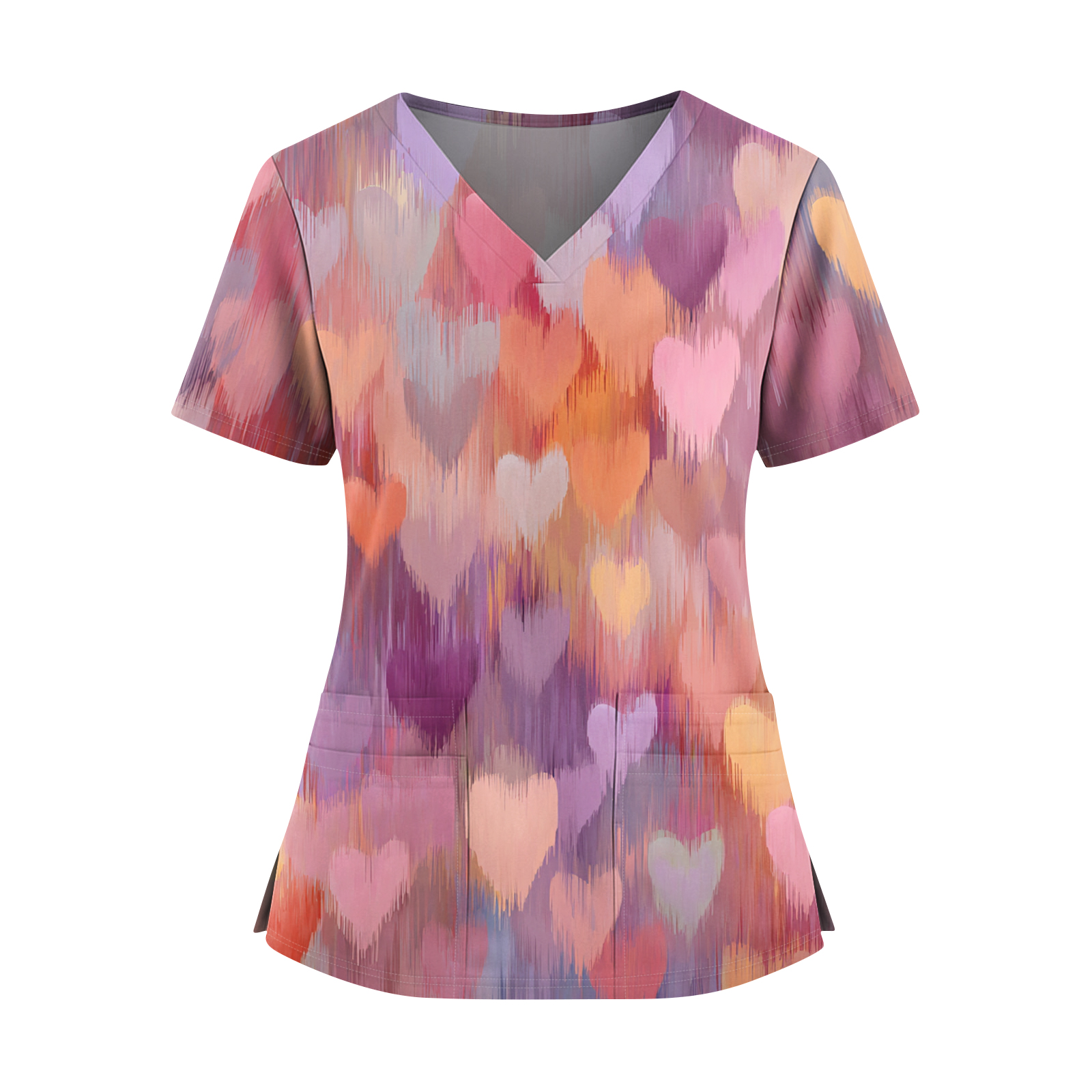 HAJWOH Womens Valentine's Day Scrubs XL Short Sleeve Nurse Uniforms ...