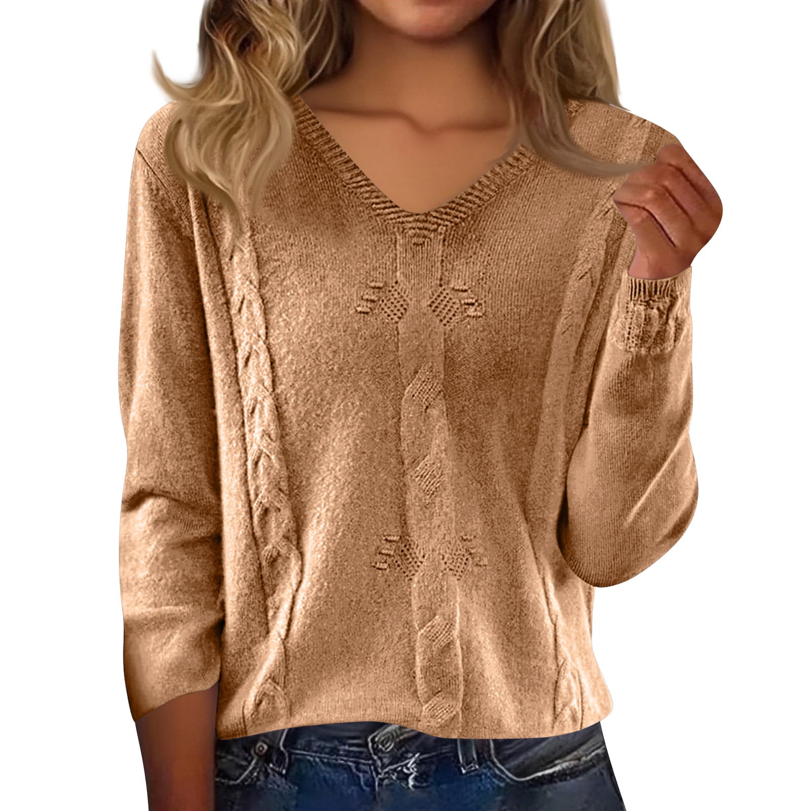 HAJWOH Wool Sweaters for Young Women Long Sleeve CashmerSweater Warm ...