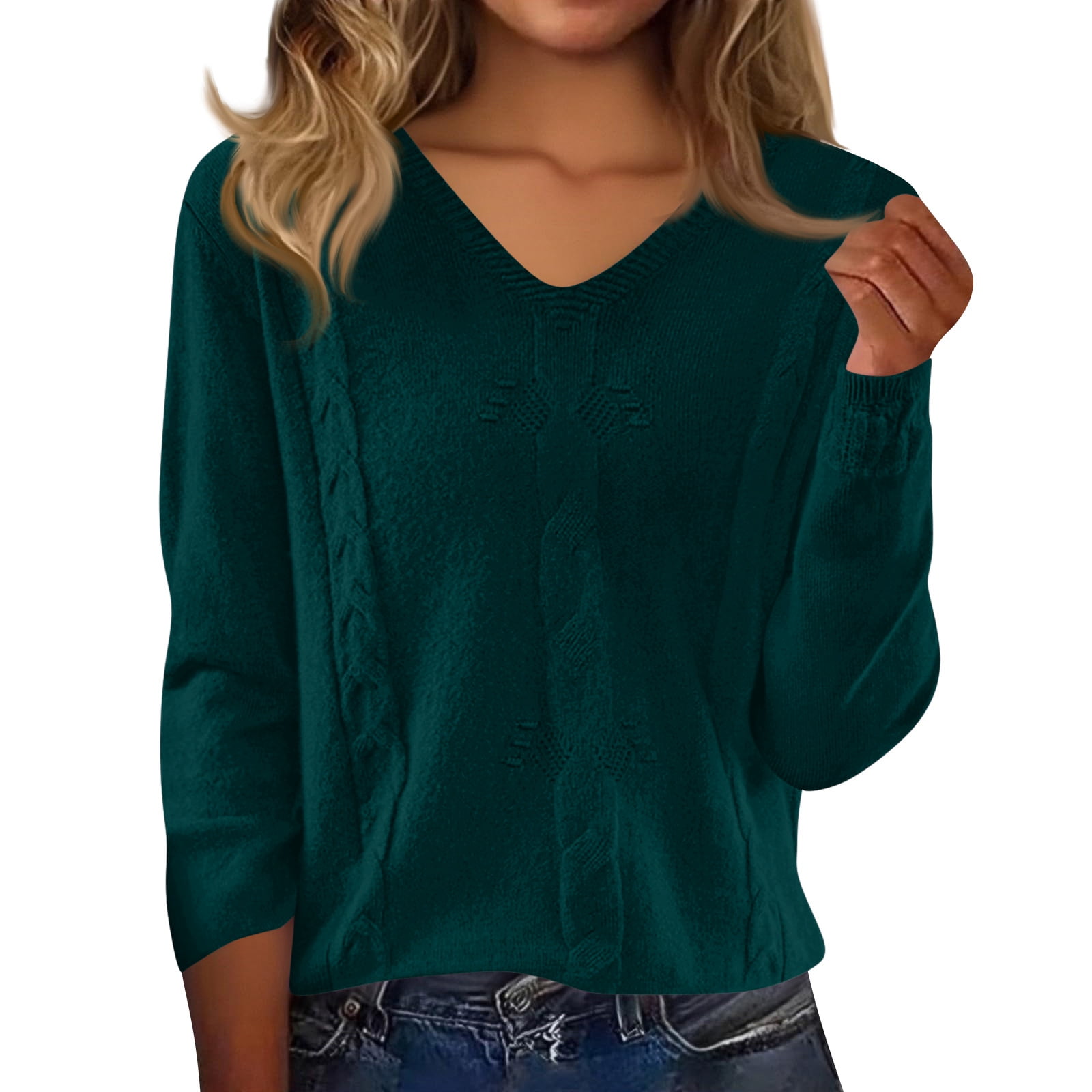 HAJWOH Young Adult CashmerSweaters Women Long Sleeve Knit Wool Sweaters ...