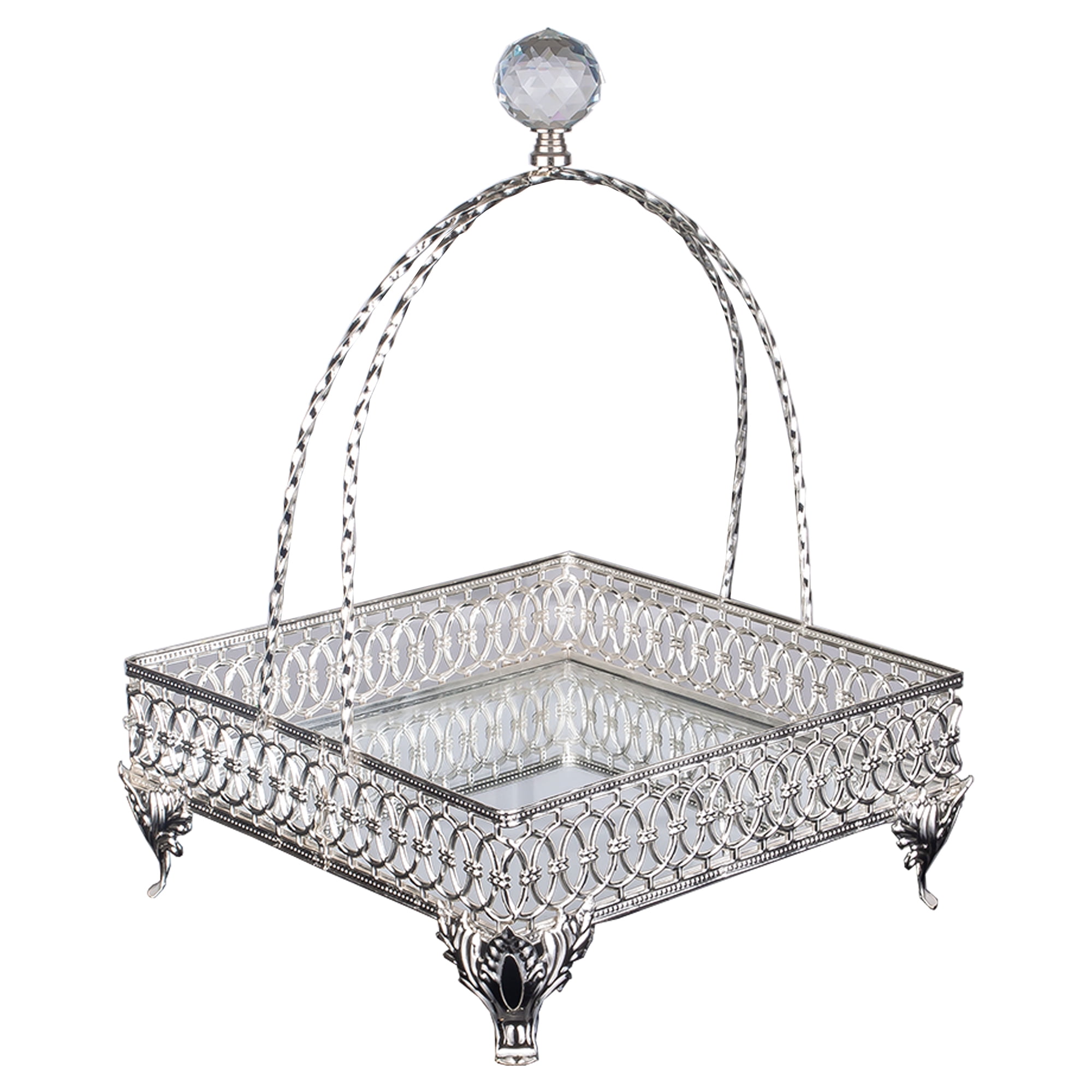 HAKAN Handmade Perfume Organizer Tray with Handle, Decorative Metal ...