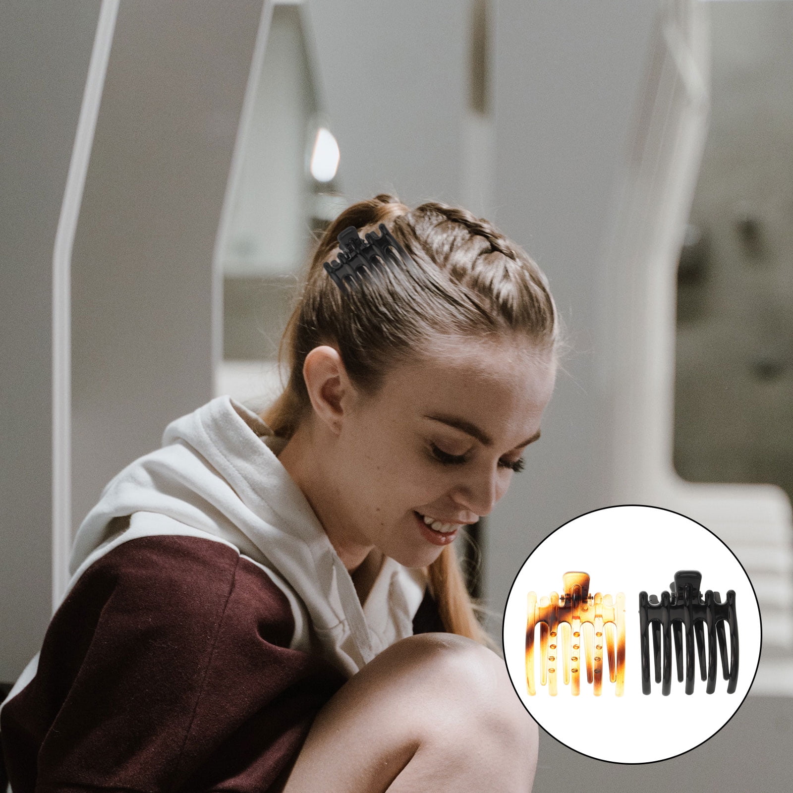 HAKIDZEL 10Pcs Plastic Hair Claw Clamps Assorted Color for Women Simple ...