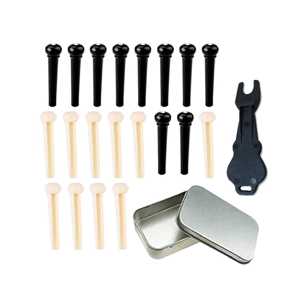 HAKIDZEL 12 White Guitar Bridge Pin Pegs for Acoustic Guitar Bridge ...
