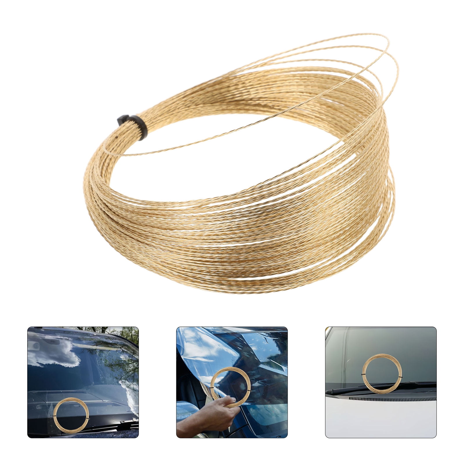 HAKIDZEL 1Pcs Golden Steel Windshield Removal Tool Kit Wire for ...