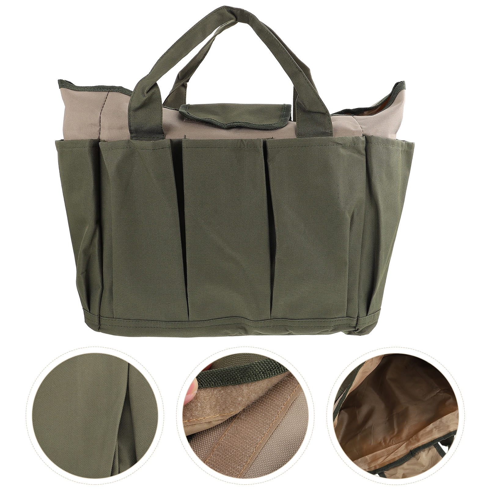 HAKIDZEL 1Pcs Khaki Simple Design Garden Tool Storage Pouch 11.8x11.8in ...
