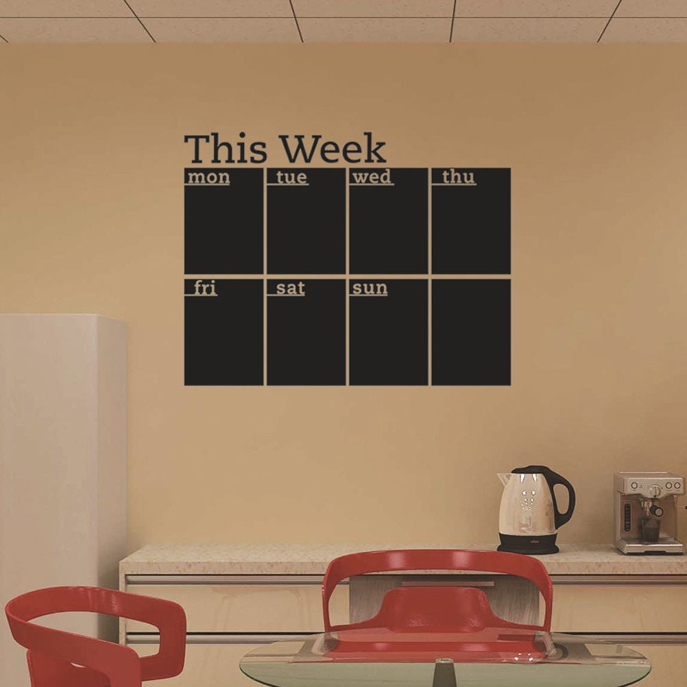 HAKIDZEL 1Pcs Weekly Planner Wall Sticker Chalkboard Sticker Black PVC ...