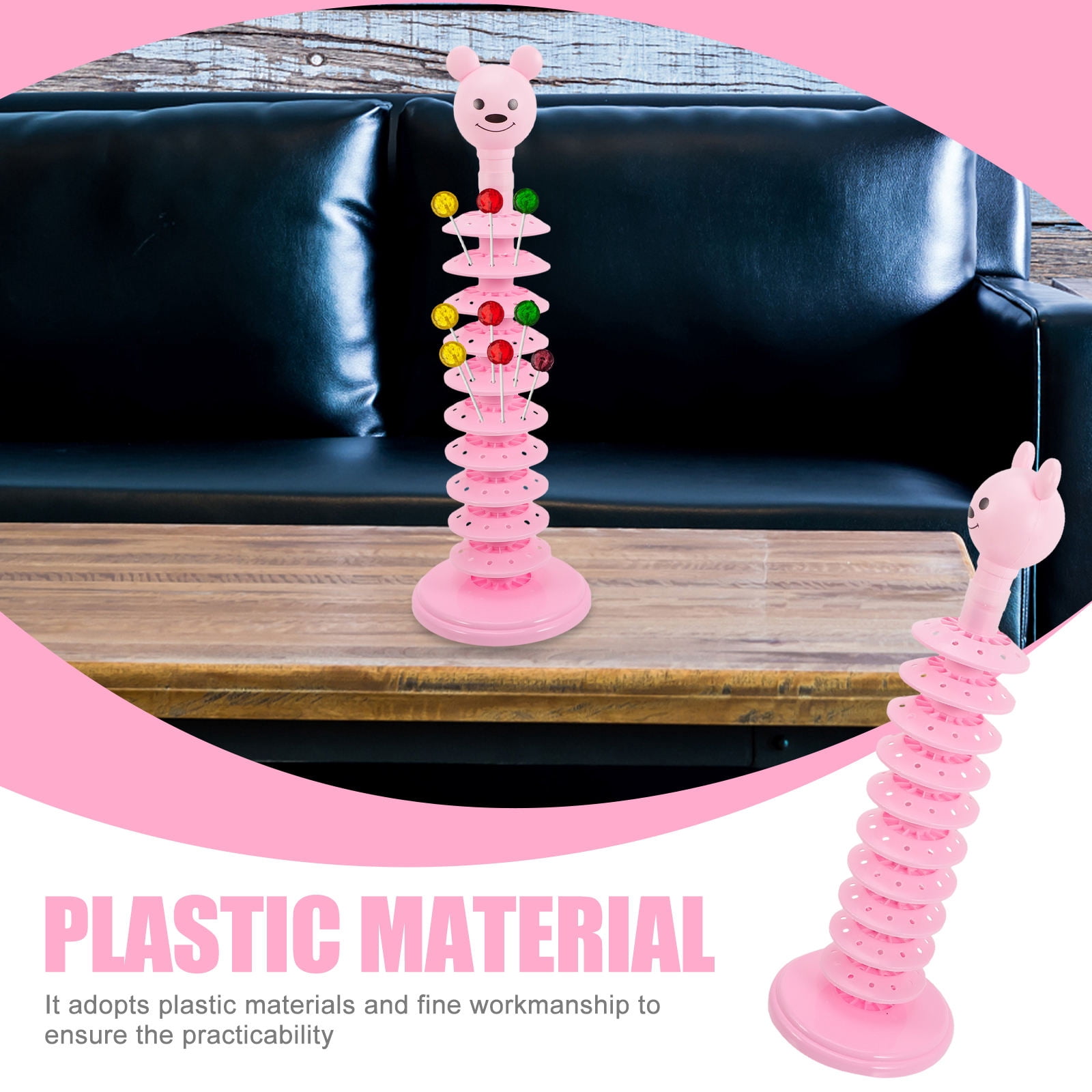 HAKIDZEL 1Set Delicate Display Racks Pink Plastic Material Adjustable ...