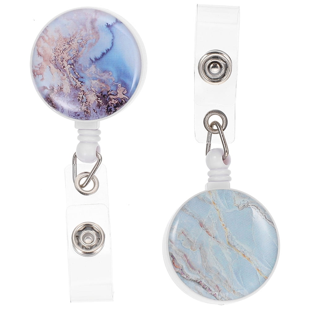 HAKIDZEL Practical Badge Reel Retractable Badge Holder 2Set 3.34X1.18X0 ...